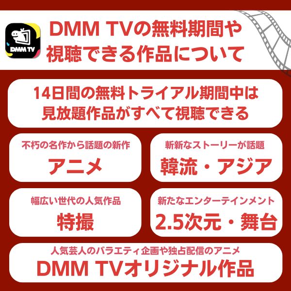 DMM TVの14日間無料トライアルの利用方法と注意点 | シネマトゥデイ VOD比較